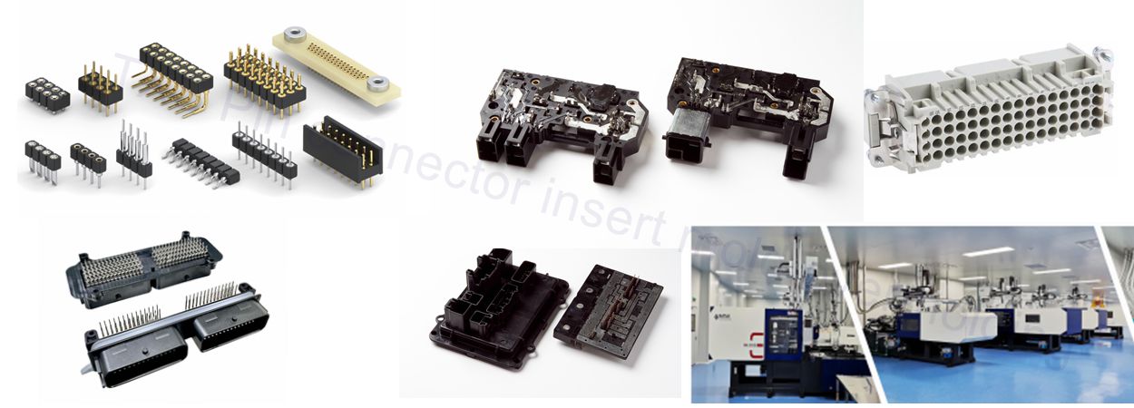 Pin connector insert mold of over mold