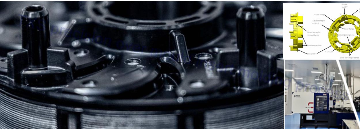 Motor stator precision over mould insert molding process