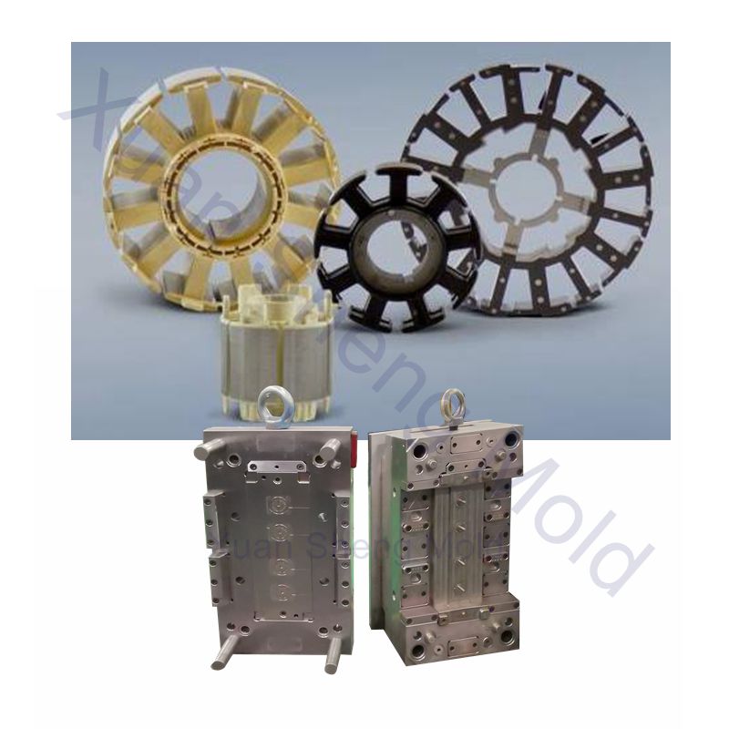 Motor rotor overmold insert molding